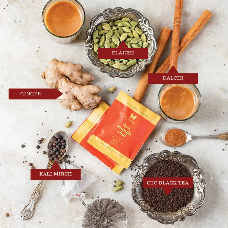 Desi Masala Chai – Herbal Tea India | Assam Black Tea Bliss – Butterfly ...
